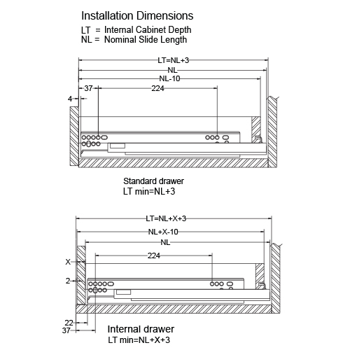 DS 31E7 PUSH OPEN UNDERMOUNT RUNNER – TW Kitchen and Bath Sdn Bhd